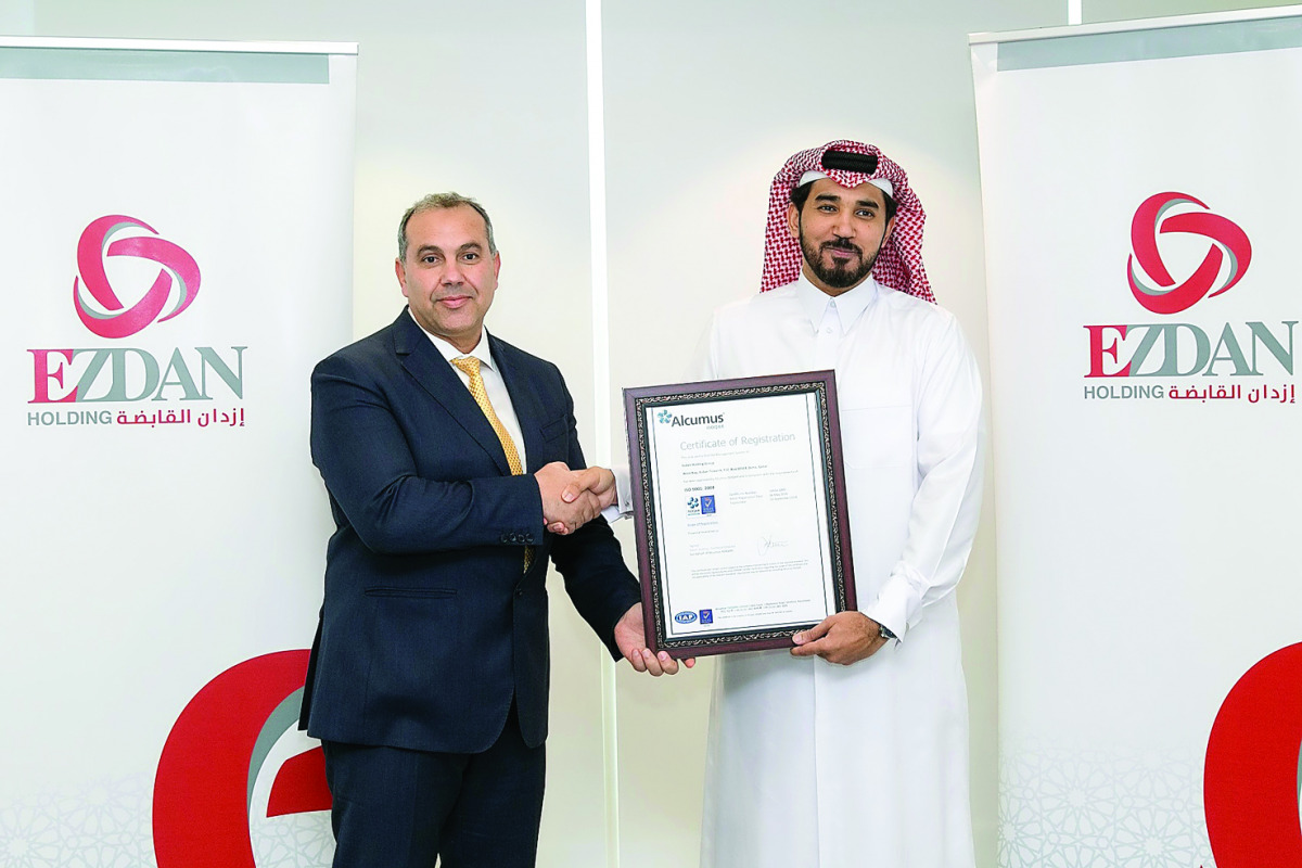 Ezdan Holding Group gets Global ISO Certification | The Peninsula Qatar