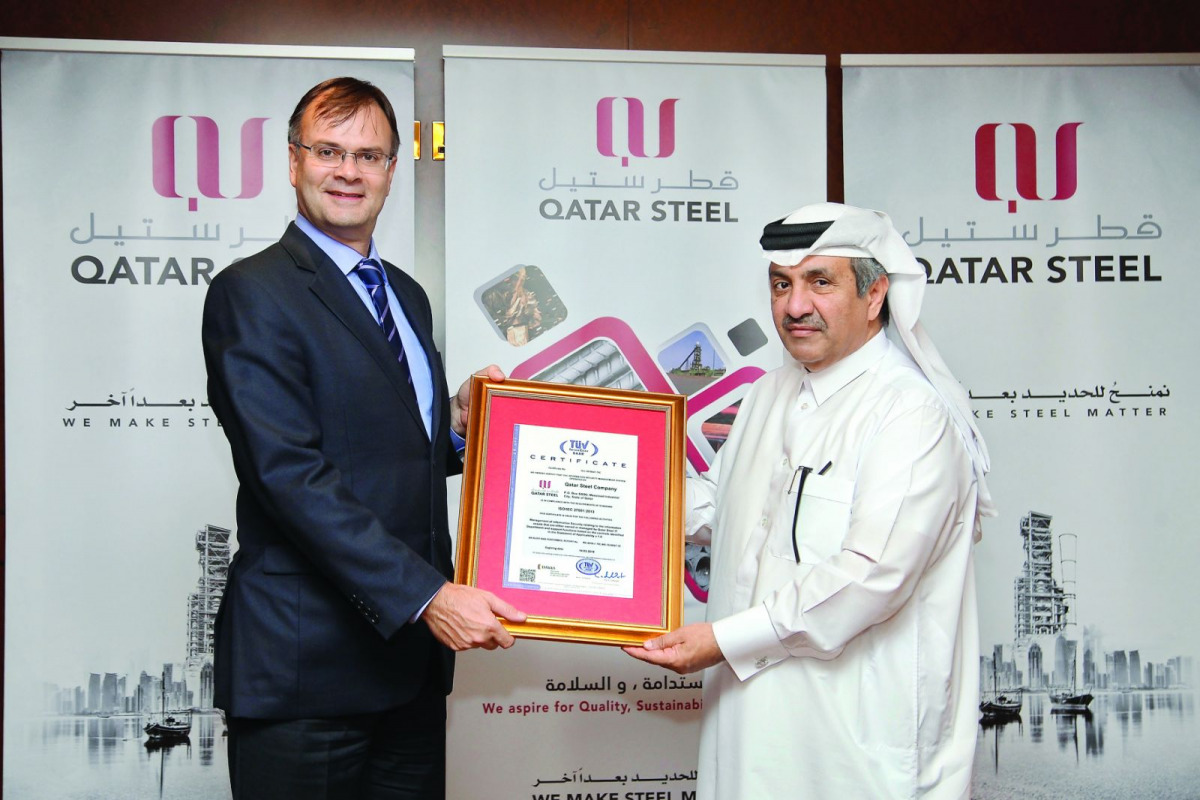 Qatar Steel receives ISO 27001 certification | The Peninsula Qatar
