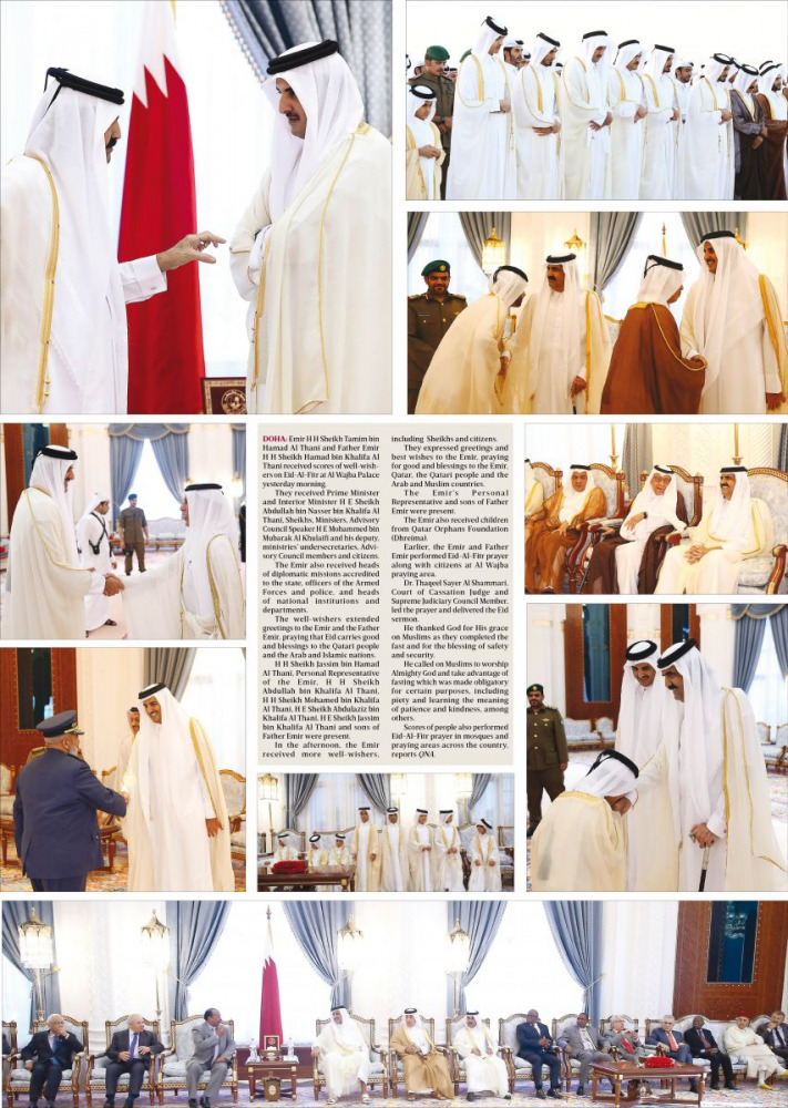 Emir & Father Emir receive Eid well-wishers | The Peninsula Qatar