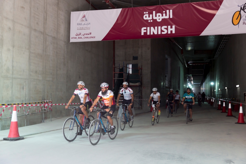 Qatar Rail opens tunnel to cyclists in celebration of Gold Line ...