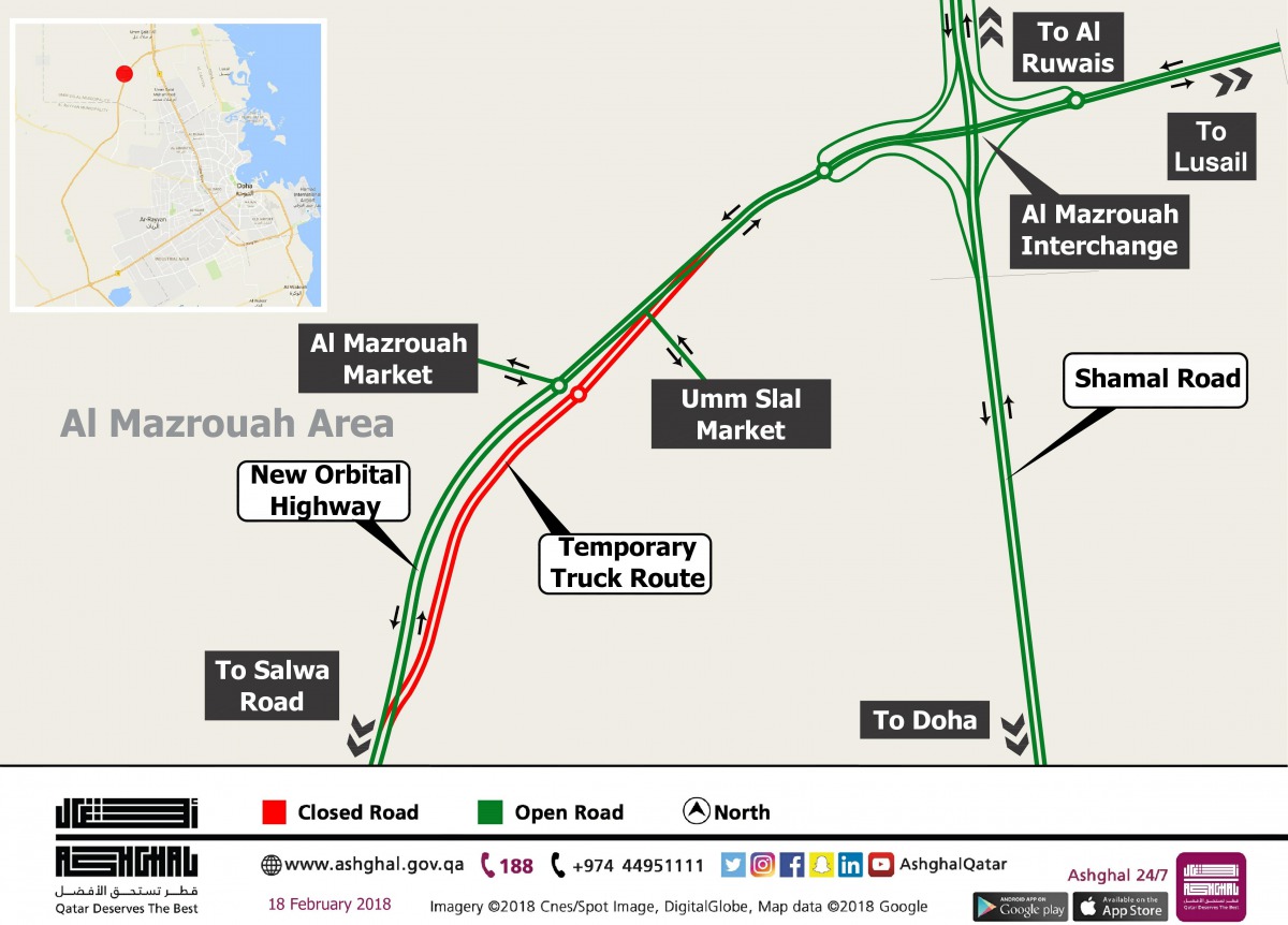 Diversion of 4km section of Temporary Truck Route in both directions ...