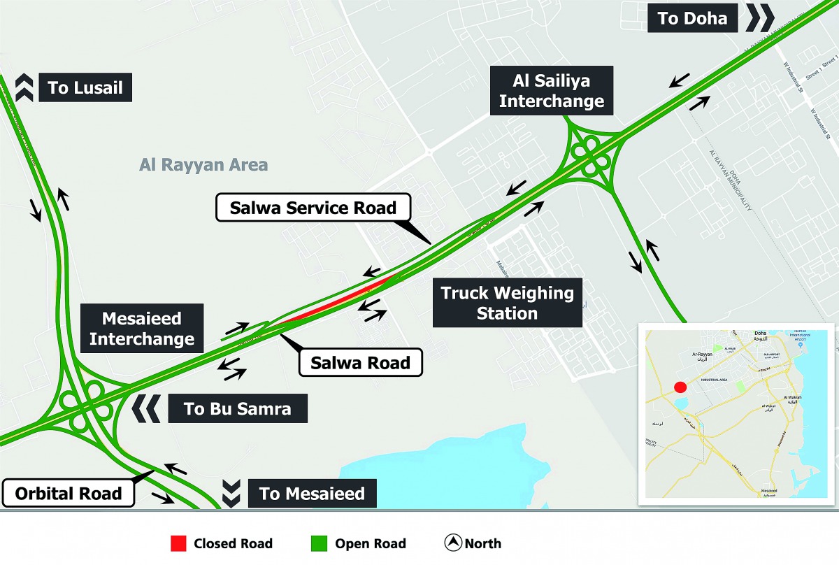 Temporary diversion on Salwa Road westbound carriageway | The Peninsula ...
