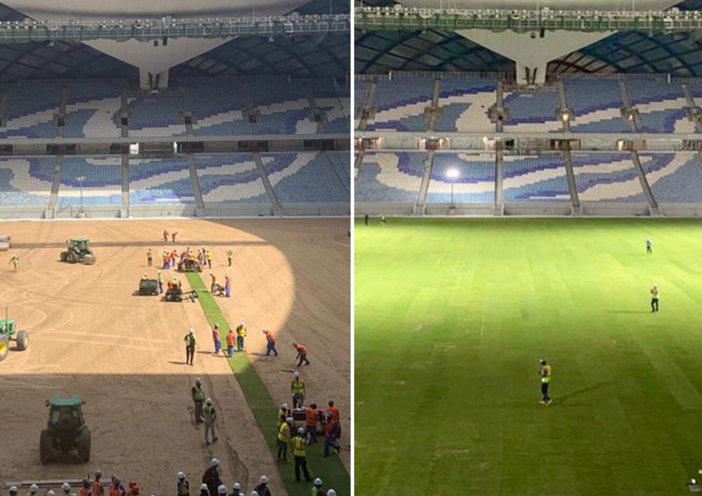 Al Wakrah Stadium turf laid in world record time | The Peninsula Qatar