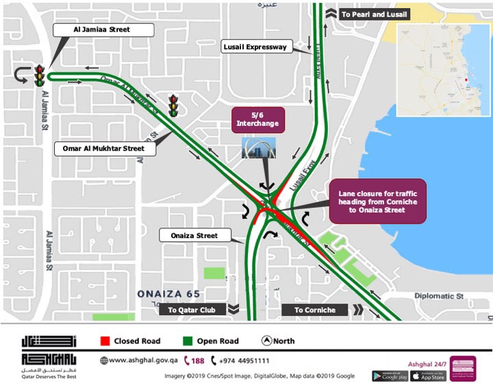Diversion on Lusail Expressway 5/6 Interchange | The Peninsula Qatar