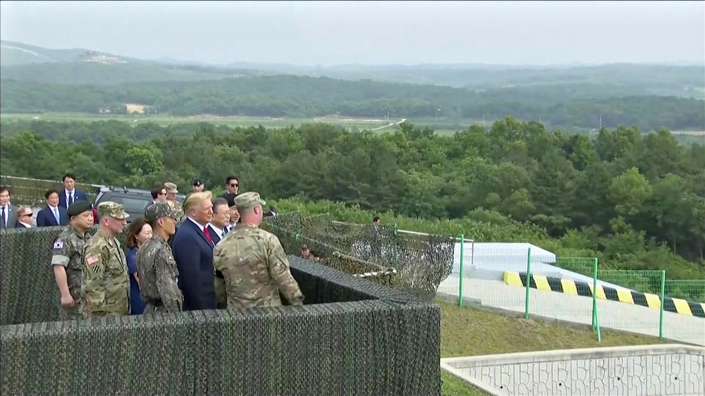 Trump arrives at DMZ for meeting with North Korea's Kim | The Peninsula ...
