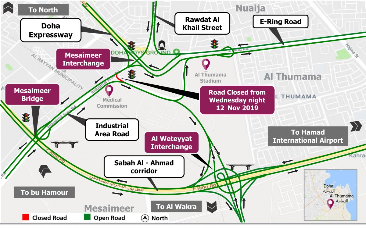 Closure of access to Al Wakrah at Mesaimeer Interchange | The Peninsula ...