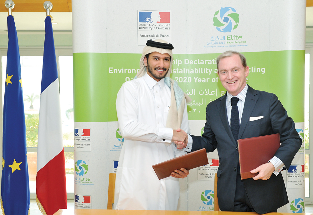 French Embassy, Elite Paper Recycling ink pact | The Peninsula Qatar
