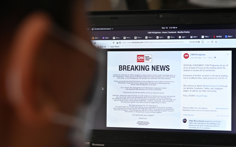 CNN Philippines goes off-air in coronavirus scare | The Peninsula Qatar