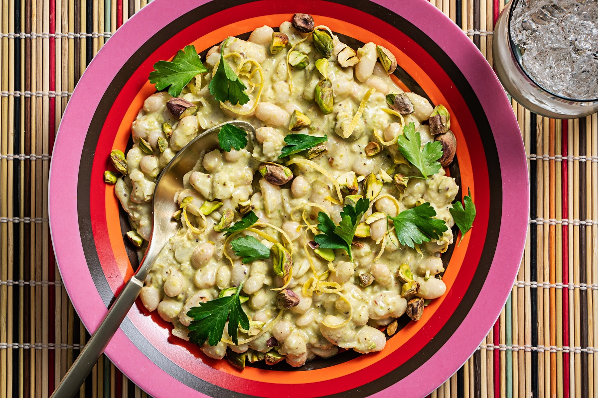 A garlicky pistachio puree turns white beans into an irresistible ...