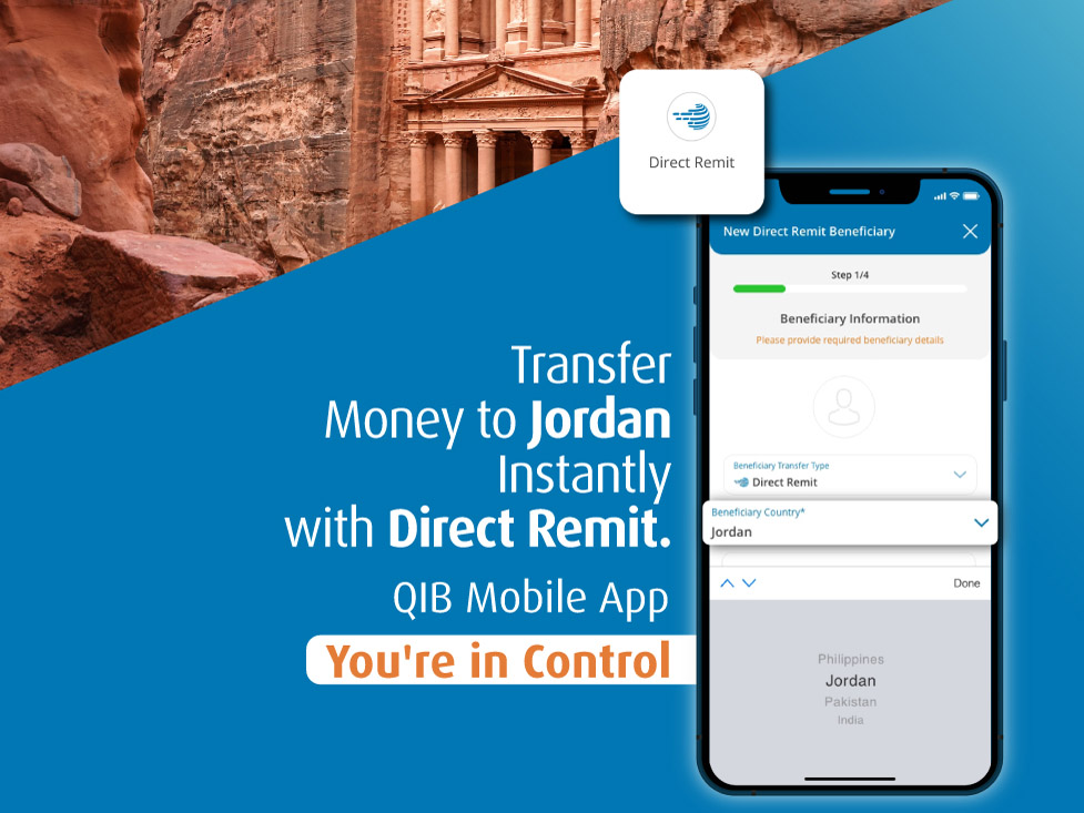 QIB adds Jordan to its Direct Remit Service through its mobile app ...