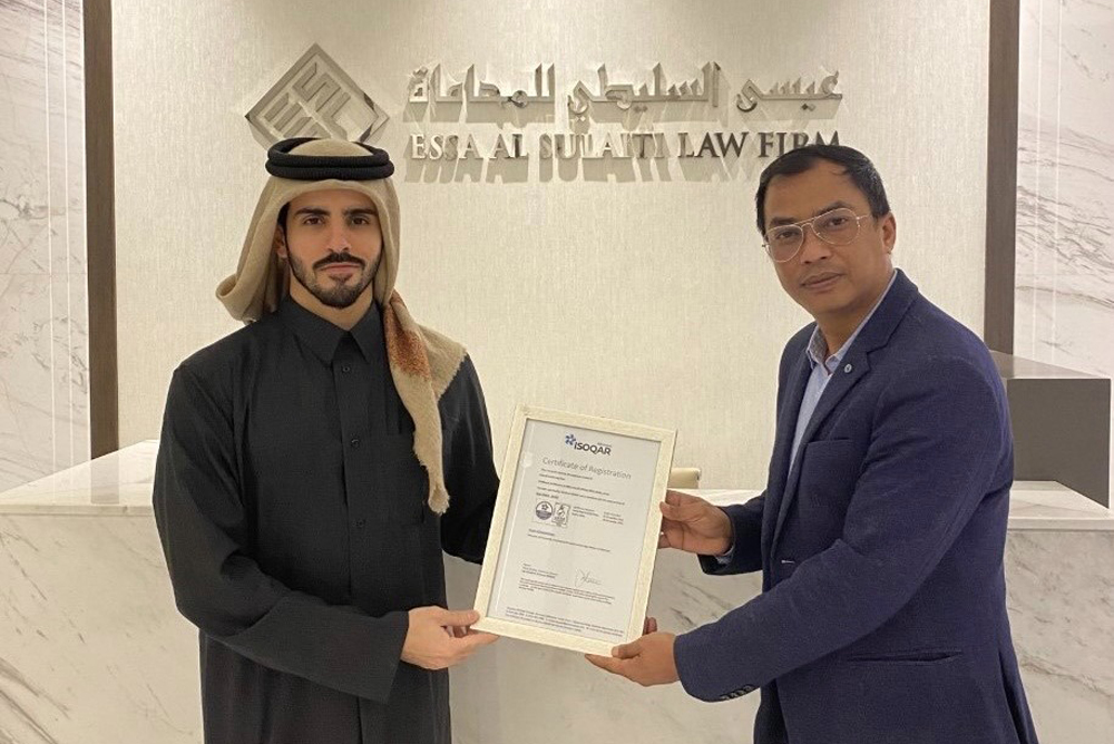 Essa Al Sulaiti Law Firm receives ISO 9001:2015 certification | The ...