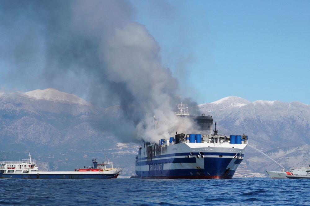 Three trapped, 8 missing after flames engulf Greece-Italy ferry | The ...