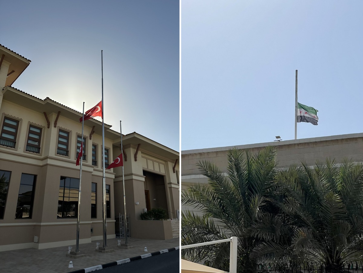 Syrian, Turkish embassy flags at half-mast to mourn earthquake victims ...