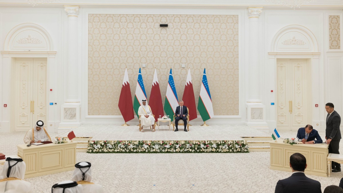 Amir, Uzbek President witness signing of agreements, memoranda of ...