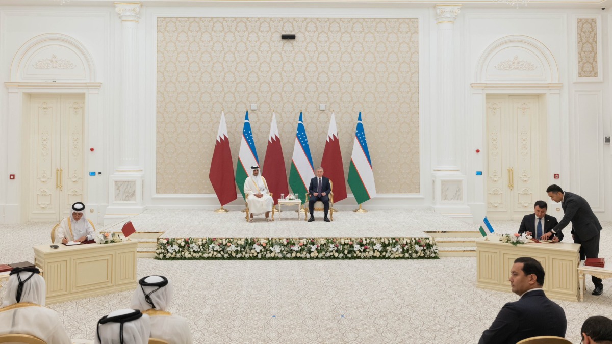 Amir, Uzbek President witness signing of agreements, memoranda of ...