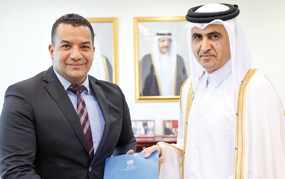 Al Mansouri receives credentials of OCHA Representative in Doha | The ...